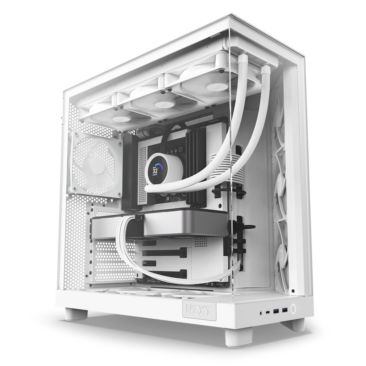 NZXT H6 Flow White Kompact Dual-Chamber ATX Mid-Tower Airflow Case ...