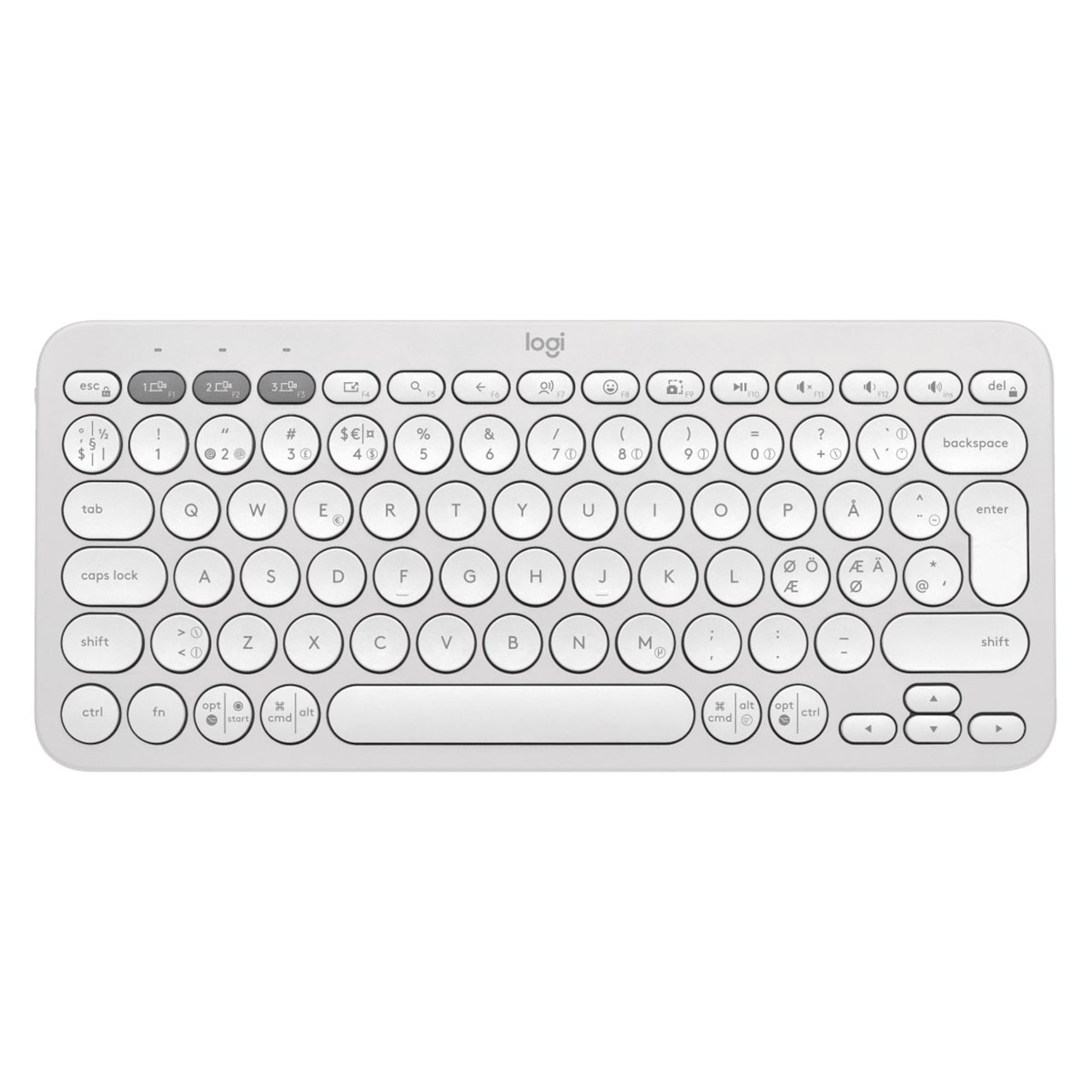 Logitech Pebble Keys 2 K380s Wireless Keyboard, hvid - PROconsult